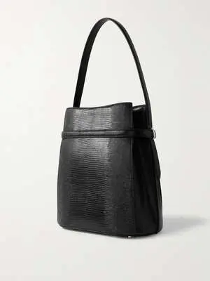 TOTEME Belted Lizard-effect Leather Tote