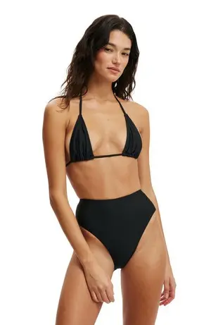 Cotton:on Slider Triangle Bikini Top Black Shimmer