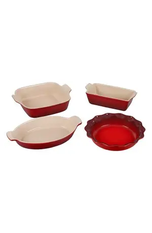 LE CREUSET 4-piece Heritage Bakeware Essentials Stoneware Set - Cerise