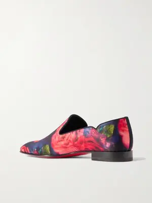 Christian Louboutin Dandy Chick Floral-Print Loafers - Red  display picture 1