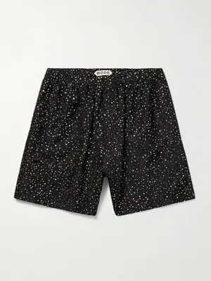 BODE Straight-leg Glittered Polka-dot Faille Shorts