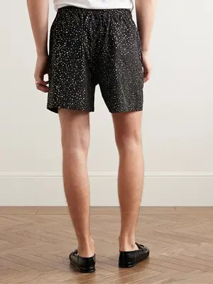BODE Straight-leg Glittered Polka-dot Faille Shorts