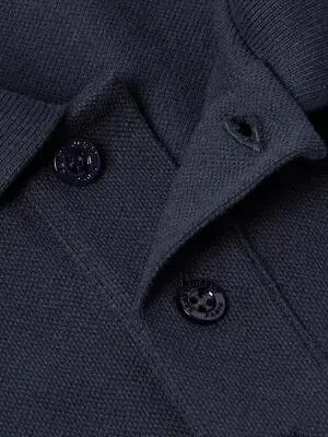Saint Laurent Logo-embroidered Cotton-blend Piqué Polo Shirt - Blue