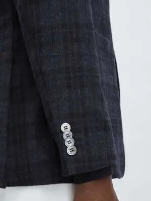 OSCAR JACOBSON Single Breasted Tweed Check Blazer