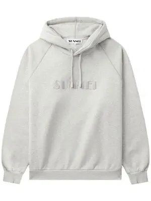 Sunnei Logo-embroidered Hoodie - Grey