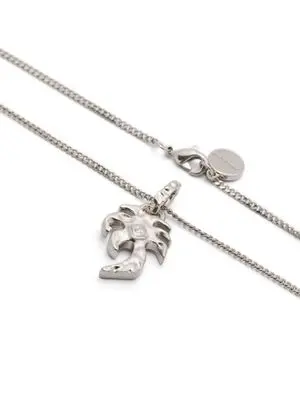 Palm Angels Tone Logo Charm Necklace
