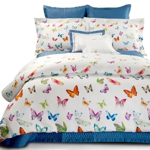 DEA ITALIAN LINENS Dea Palm Beach Farfalle Butterfly Sateen Standard Sham - Multicolor