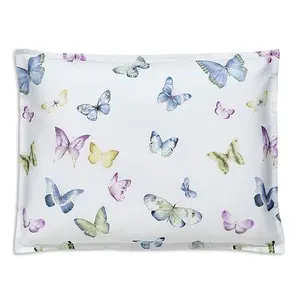 DEA LUXURY LINENS Dea Palm Beach Farfalle Butterfly Sateen King Sham - Ice Blue