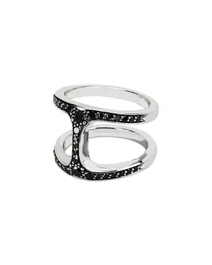 Hoorsenbuhs Sterling Silver Black Diamond Phantom Statement Ring - Black/silver