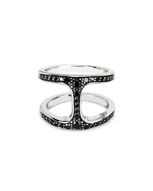 Hoorsenbuhs Sterling Silver Black Diamond Phantom Statement Ring - Black/silver