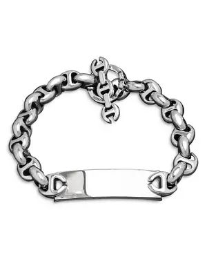 Hoorsenbuhs Sterling Heritage Id Plate Toggle Bracelet - Silver