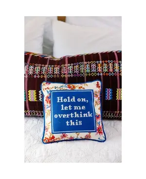 FURBISH Overthink Needlepoint Pillow, 11 X 11