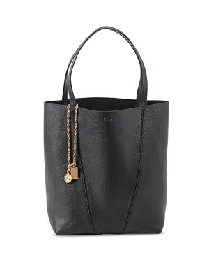 Chloé Medium Spin Leather Tote - Black Leather