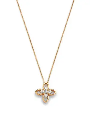 Bloomingdale'S Diamond Clover Pendant Necklace - Gold
