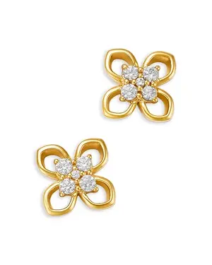 Bloomingdale'S Diamond Clover Stud Earrings - Gold