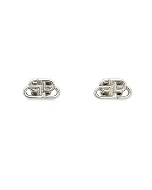 Balenciaga Bb Xs Stud Earrings - Silver