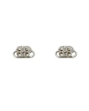 Balenciaga Bb Xs Stud Earrings - Silver