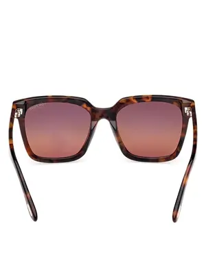 TOM FORD Polarized Square Sunglasses, 55mm