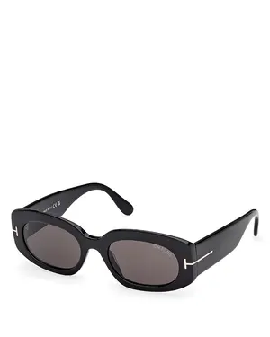 TOM FORD Oval Sunglasses - Black/smoke