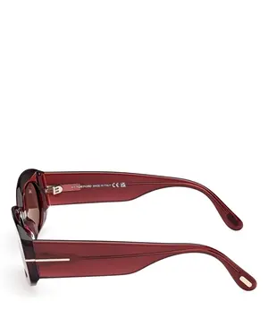 TOM FORD Oval Sunglasses - Red/brown