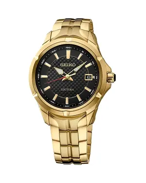 SEIKO Coutura 41mm Watch - Black/gold