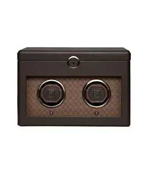 Wolf Earth Double Watch Winder - Coffee