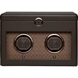 Wolf Earth Double Watch Winder - Coffee