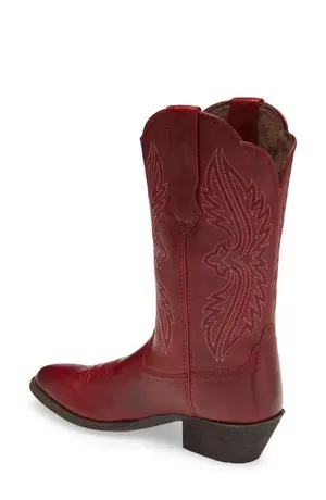 Ariat Heritage Leather Western Boot - Rosy Red