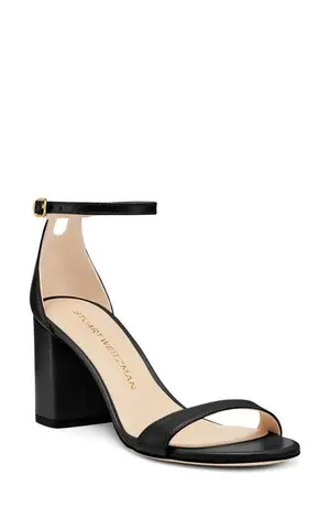 STUART WEITZMAN Nudist Block 75 Sandal - Black