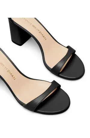 STUART WEITZMAN Nudist Block 75 Sandal - Black