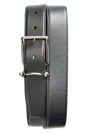 CHRISTIAN LOUBOUTIN Chambeliss Leather Belt - Black/ Silver