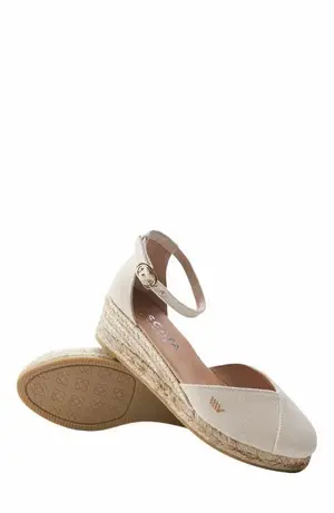 VISCATA Formiga Canvas Espadrille Wedges - Beige
