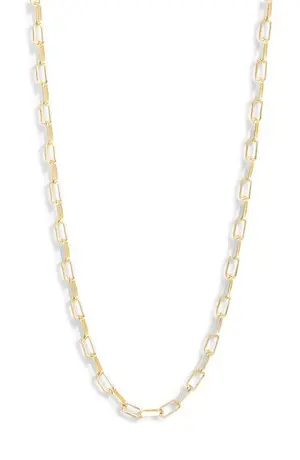 Argento Vivo Two-tone Paper Clip Chain Necklace - Gold