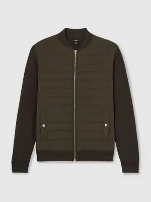 REISS Tosca Quilted Hybrid Jacket
