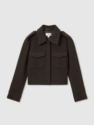 REISS Nova Wool-blend Cropped Jacket