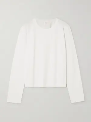 LESET Margo Cotton-jersey T-shirt - White