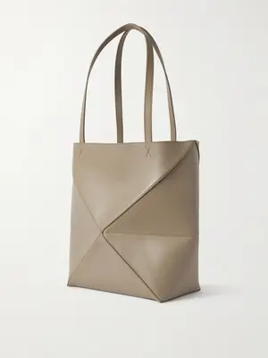 Loewe Puzzle Fold Medium Leather Tote - Neutrals