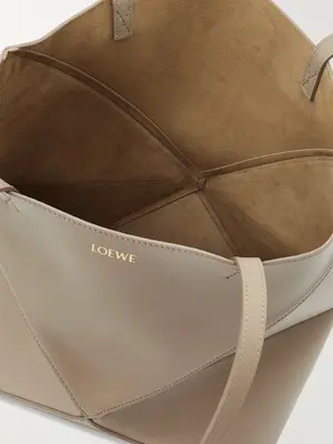 Loewe Puzzle Fold Medium Leather Tote - Neutrals
