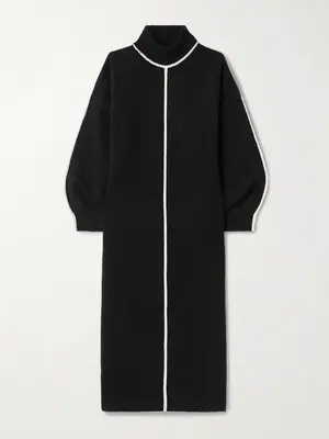 Staud Apres Knitted Turtleneck Midi Dress