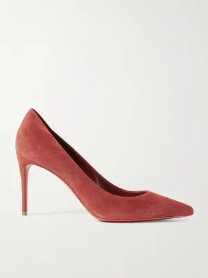 CHRISTIAN LOUBOUTIN Kate 85 Suede Point-toe Pumps - Red