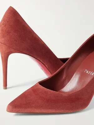 CHRISTIAN LOUBOUTIN Kate 85 Suede Point-toe Pumps - Red