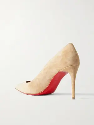 CHRISTIAN LOUBOUTIN Kate 85 Suede Point-toe Pumps - Neutrals