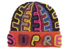 Supreme Yarn Applique Beanie - Dark Orange