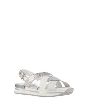 Hogan Leather Flatform Sandals - White