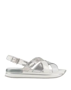 Hogan Leather Flatform Sandals - White