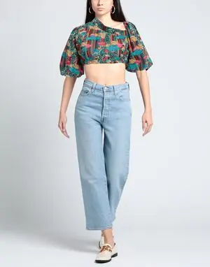 CONNOR & BLAKE Woven Crop Top - Fuchsia
