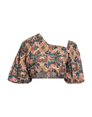 CONNOR & BLAKE Woven Crop Top - Green