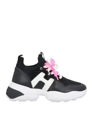 Hogan Sneakers In Textile Fibers And Leather - Black