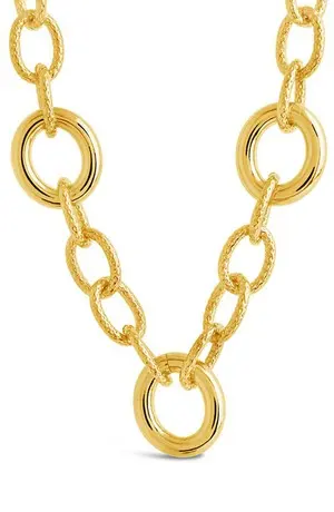 Sterling Forever Sterling Forever Carter Round Link Statement Necklace Gold