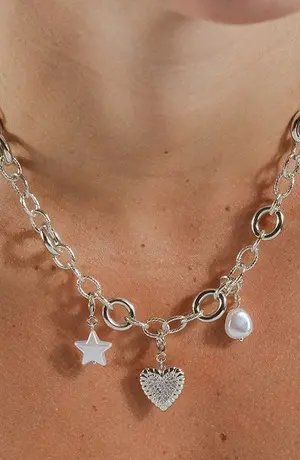 Sterling Forever Carter Round Link Statement Necklace
